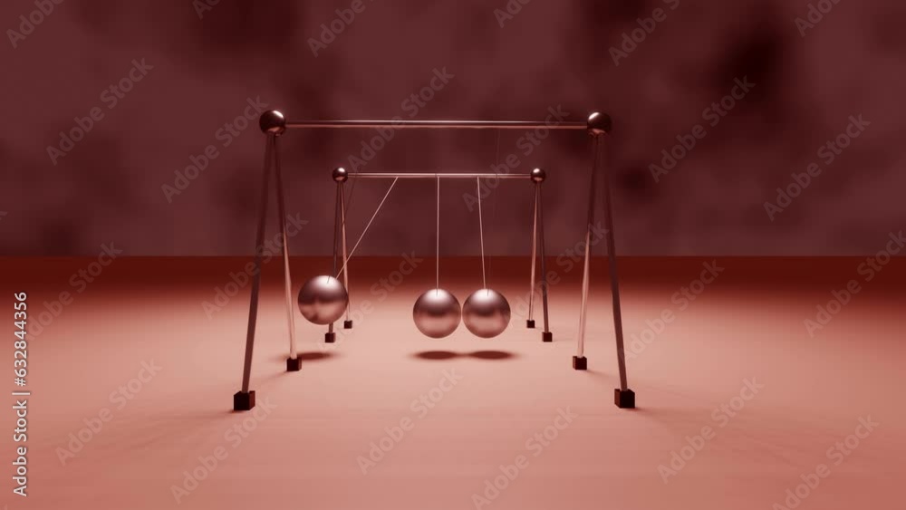 Animation of Newton's Cradle Seamless loop 3d Animation 4k Newton's ...