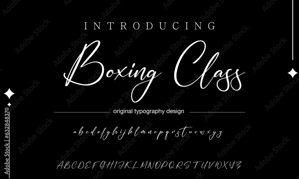 Boxing Class signature font alphabet vector illustration isolated ...