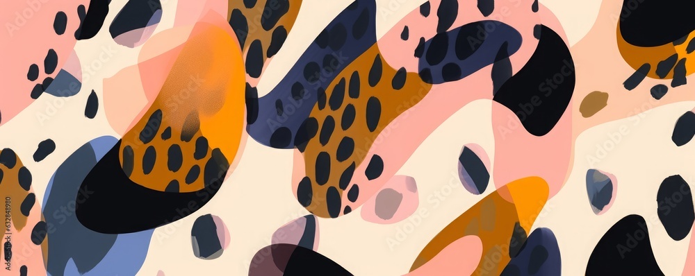Trendy abstract leopard print illustration. Hand drawn cartoon style ...