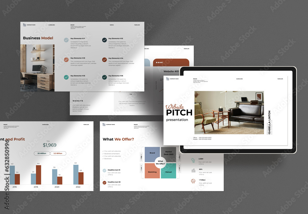 Website Pitch Deck Template Stock Template | Adobe Stock