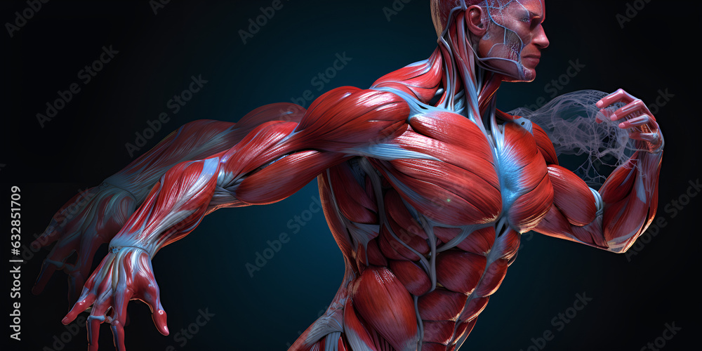 Male Muscular System Fitness Concept Generative Ai Healthy Living with ...