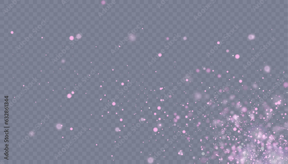 Glowing bokeh light effect with lots of shiny particles isolated on ...