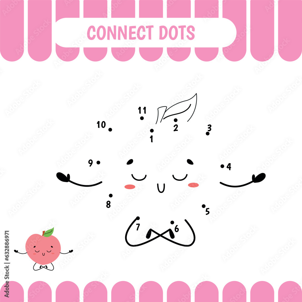 Dot to dot educational game for preschool children. Join dots and color ...