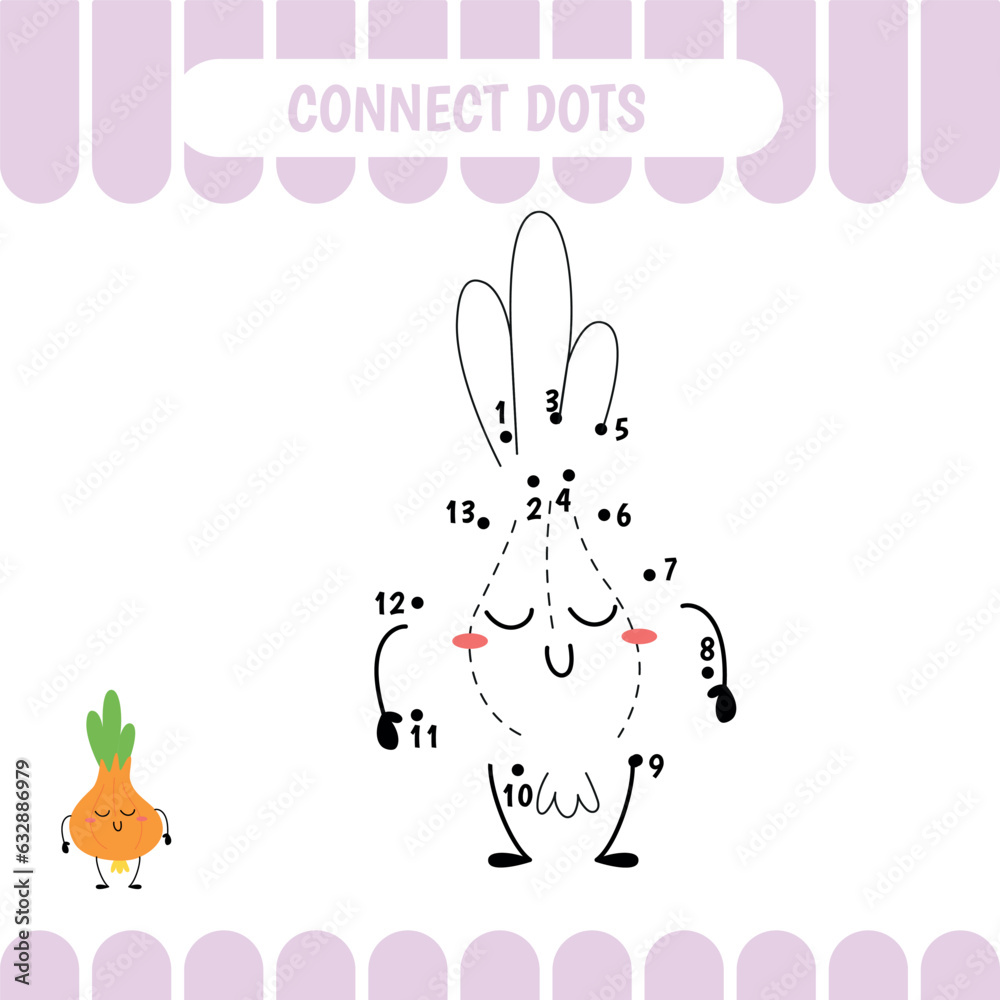 Dot to dot educational game for preschool kids. Join dots and color ...