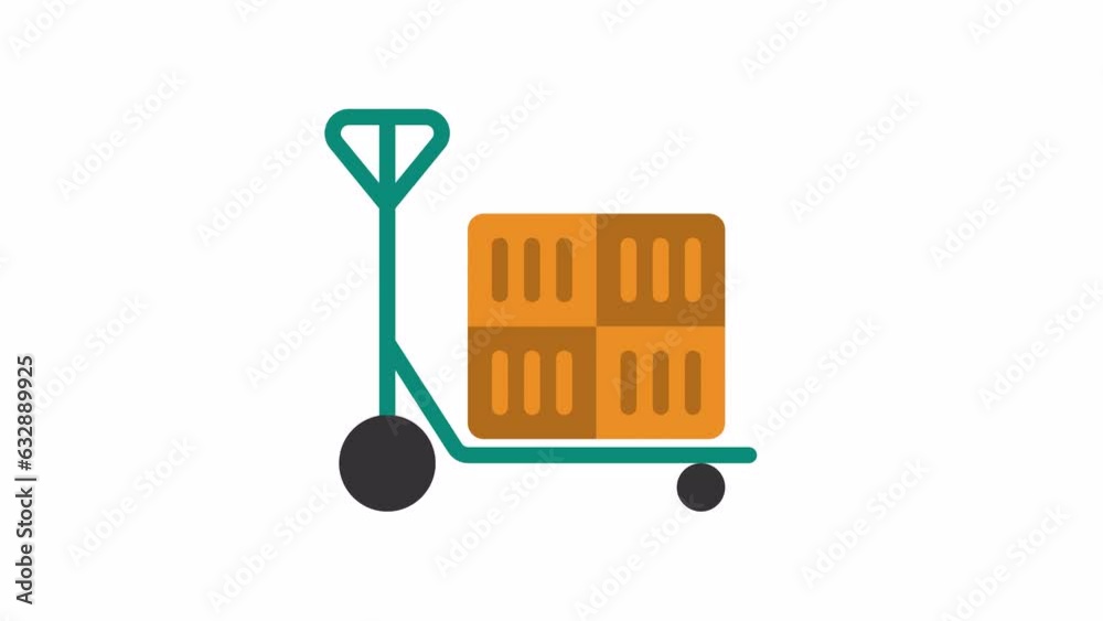 Trolley, Transport Logistics animated icon on transparent background ...