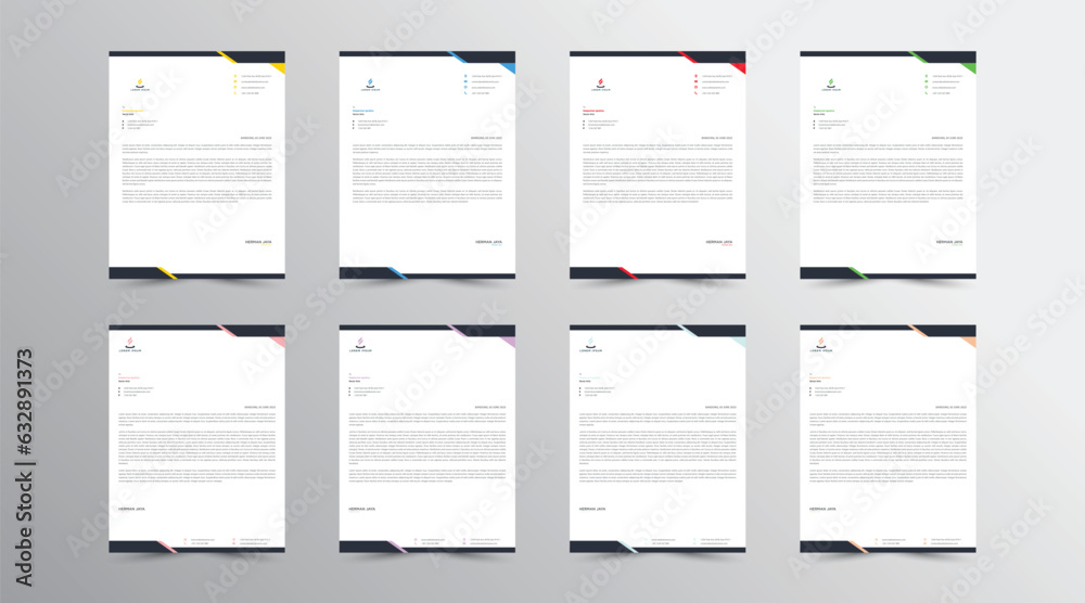 Letterhead Design Template. set Abstract Letterhead Design, Modern ...