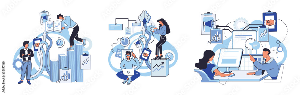 Team solving problems Team work and team building, corporate and ...