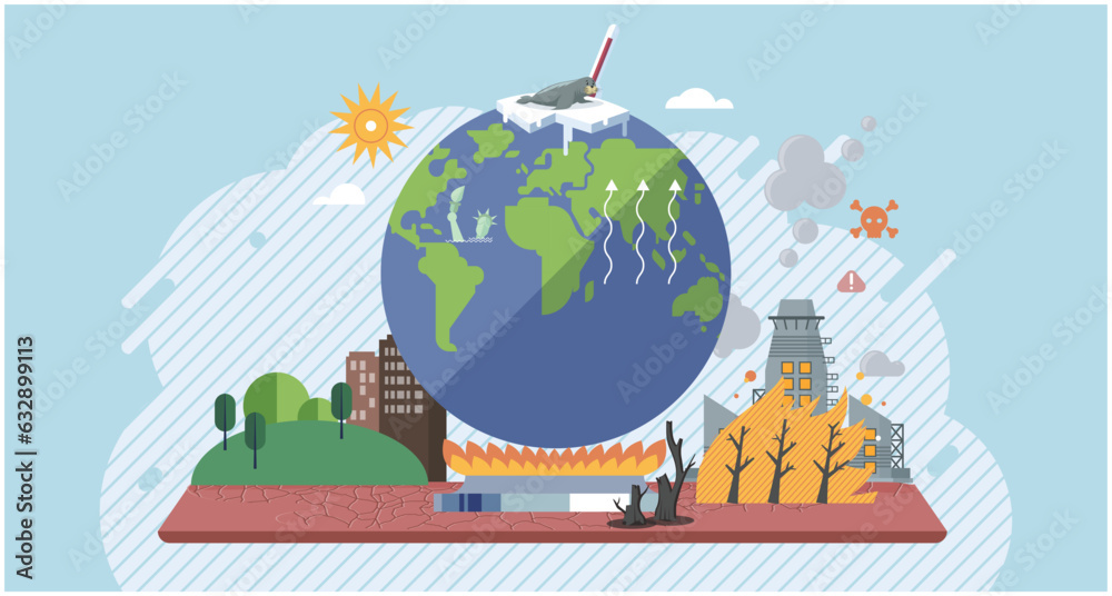 Climate change cycle as dried or dry cracked land suffering from ...