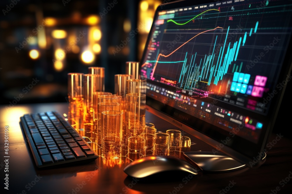 Computer laptop and dashboard for data business analysis and Data ...