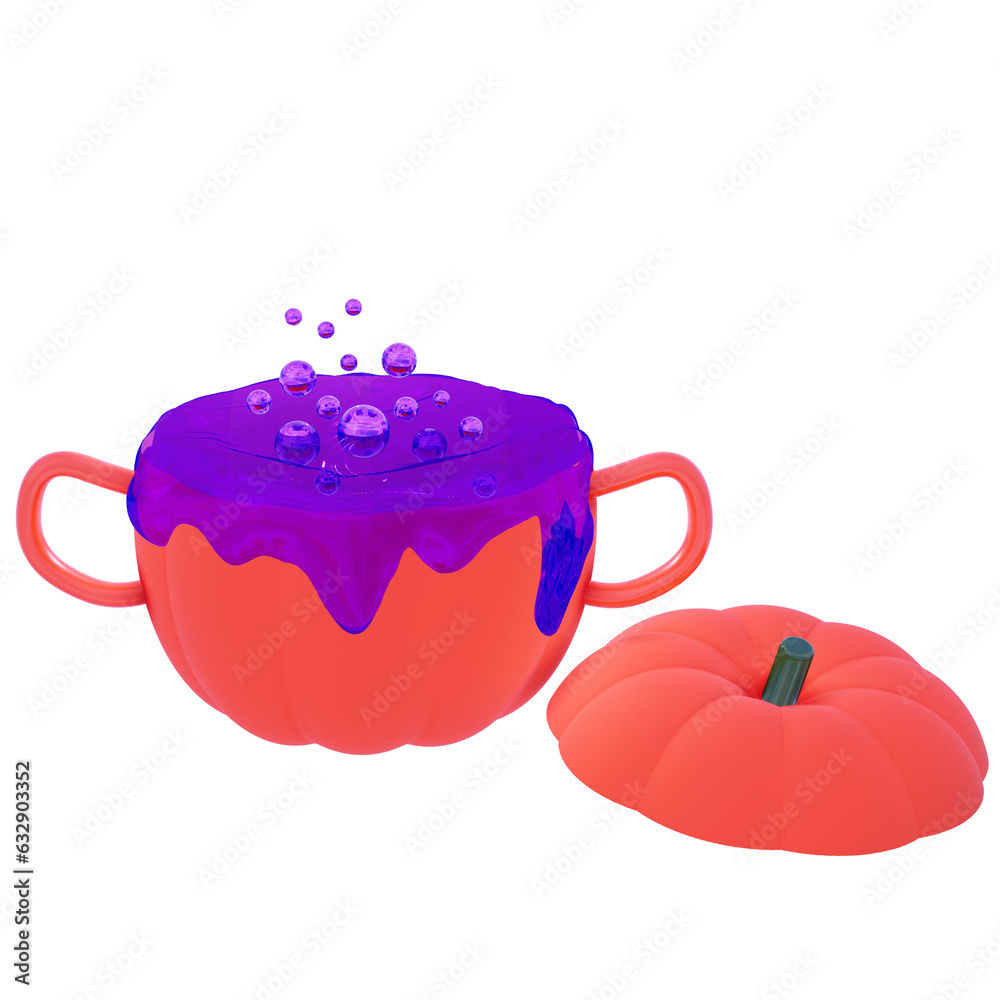 3d Cute Halloween decoration poison clip art illustration on ...