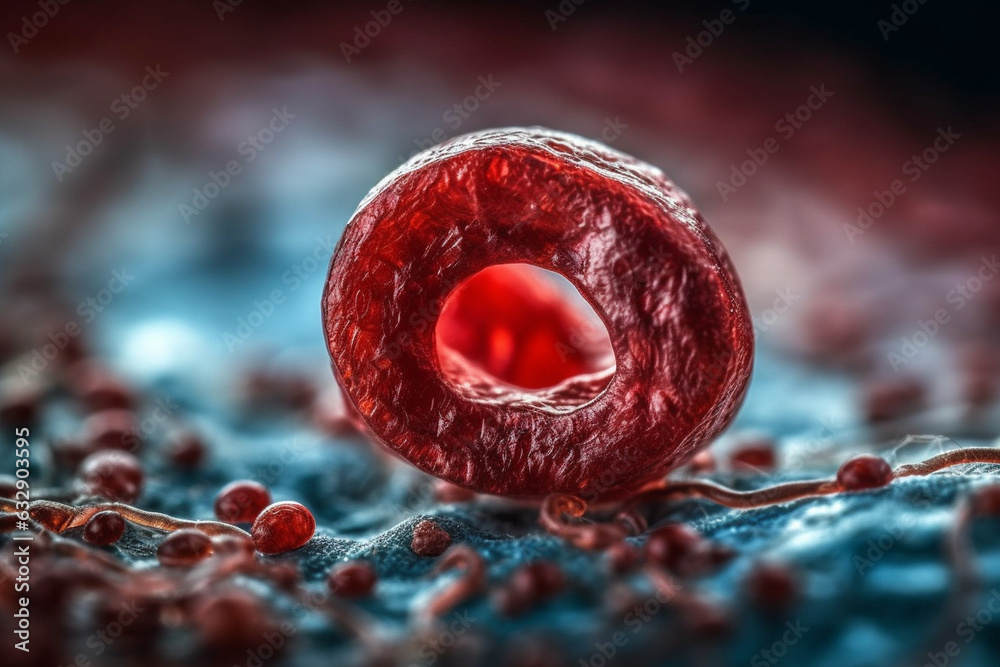 A macro photograph of a blood clot, showing its size and structure ...