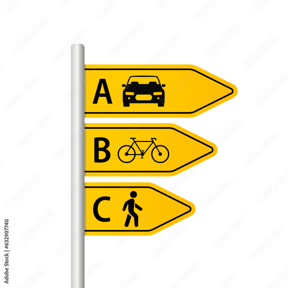 Vetor de Modern Road Signs. Design Template Can be used for infographic ...