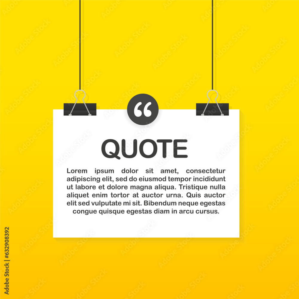 Material design style background and quote rectangle with sample text ...
