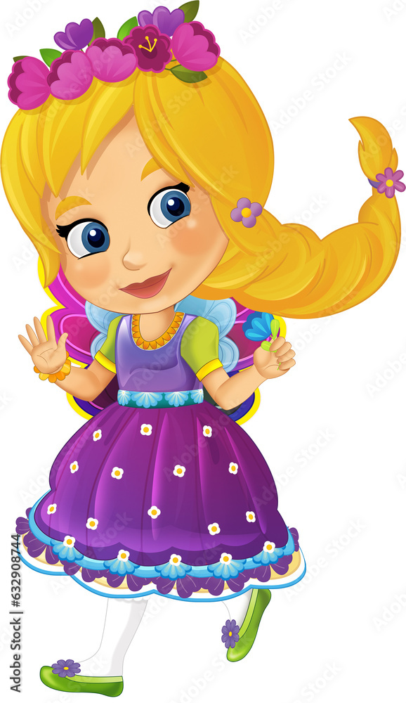 cartoon fairy tale character ef princess isolated illustration for ...