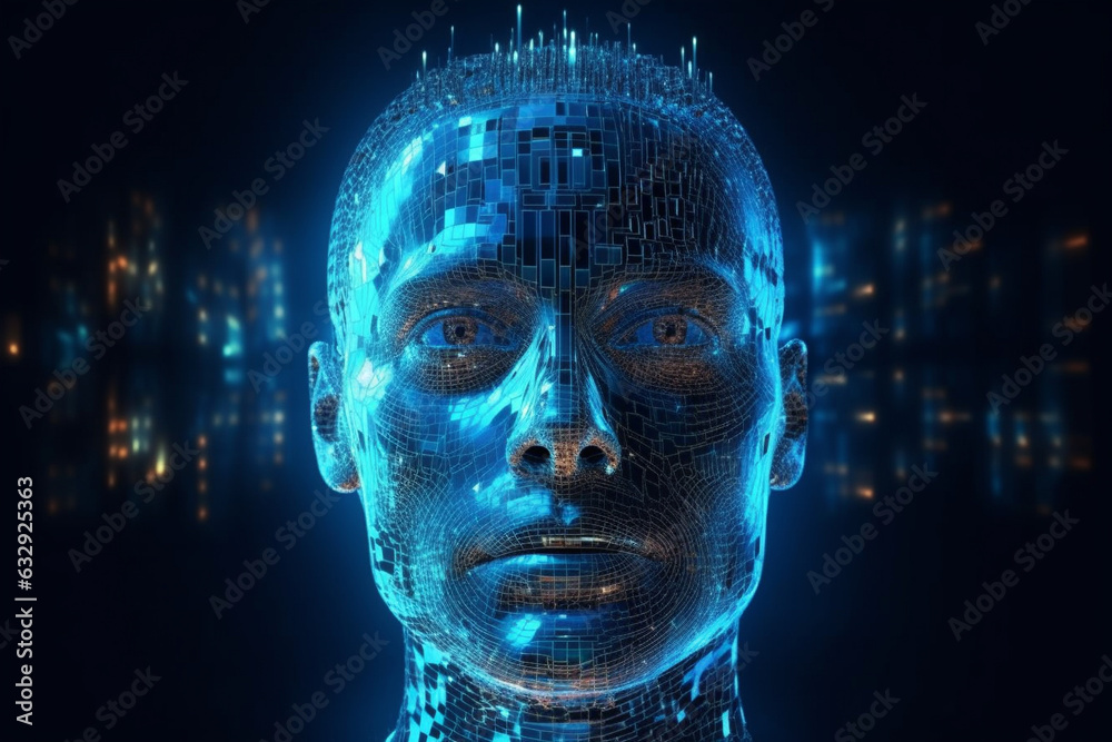 Intersection of human face and artificial intelligence, where ...
