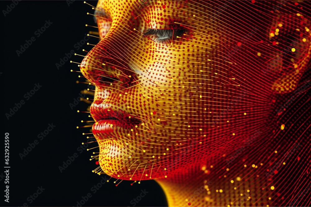 Intersection of human face and artificial intelligence, where ...