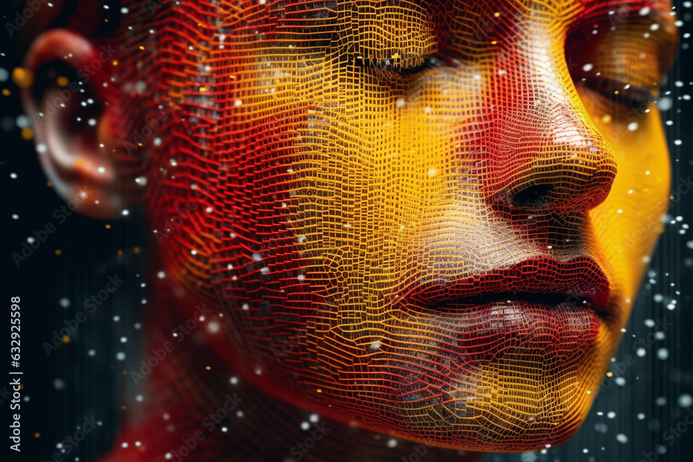 Intersection of human face and artificial intelligence, where ...