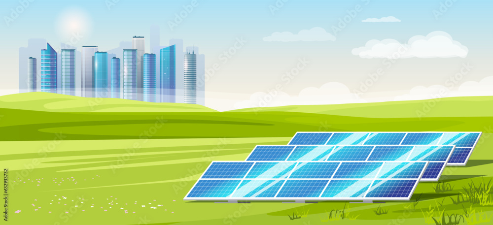 Solar energy panel. Environment ecology, Sun power technology ...
