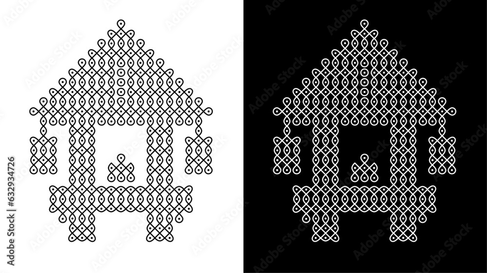 Indian Traditional and Cultural Rangoli or Kolam design concept of ...