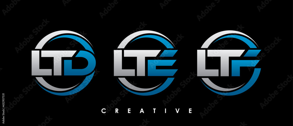 LTD, LTE, LTF Letter Initial Logo Design Template Vector Illustration ...