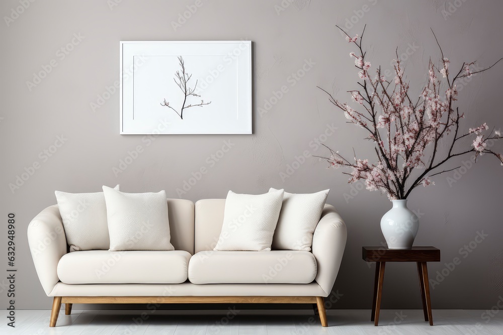 Bright and Airy Minimalist Living Room Featuring Clean-Lined Furniture ...