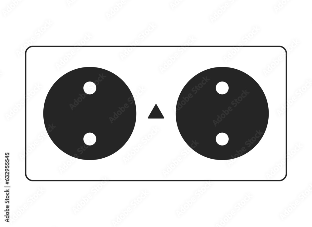 Electrical outlets flat monochrome isolated vector object. Power supply ...