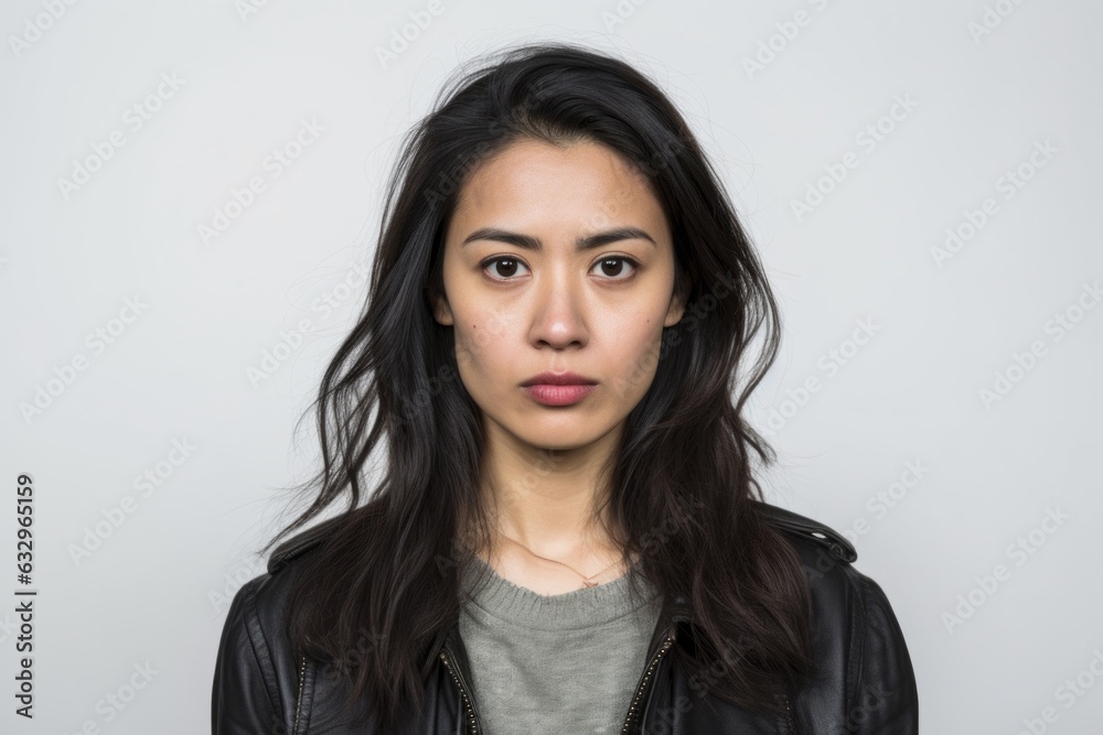 Group portrait photography of a woman in her 20s with furrowed brows ...