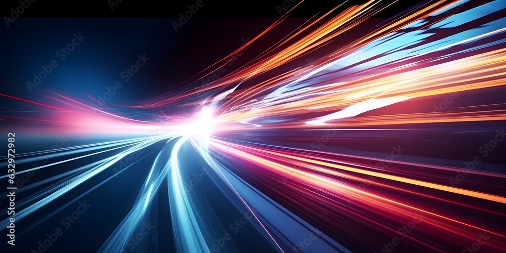 Car motion trails. Speed light streaks background with blurred fast ...