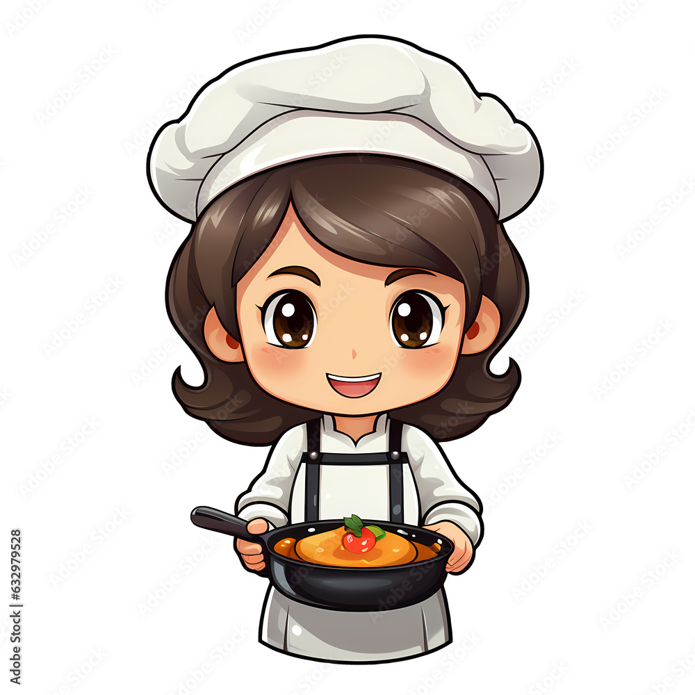 Cute Chef Cooking Food Clipart Illustration Stock Illustration | Adobe ...