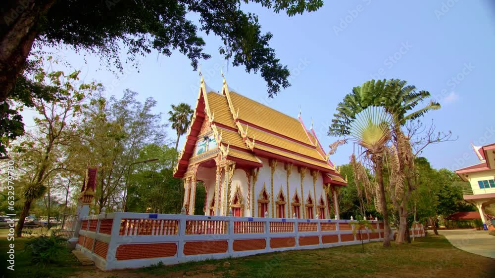 Buddist architecture building temple on island Koh Chang. Buddhist ...