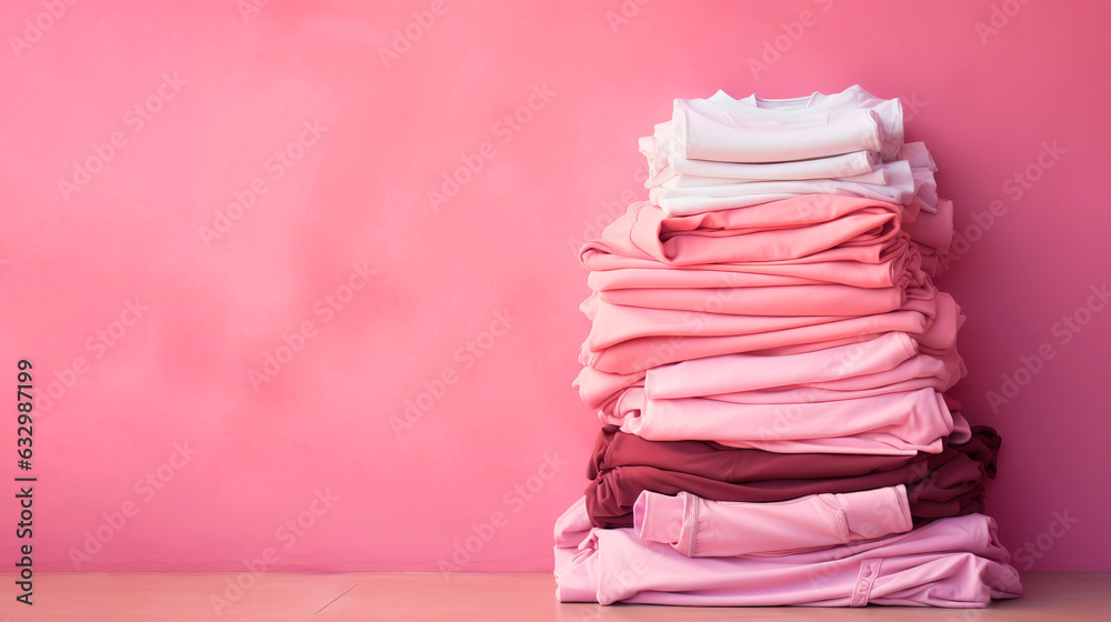 Fast fashion, Overconsumption, trends in fashion industry. Stack of ...