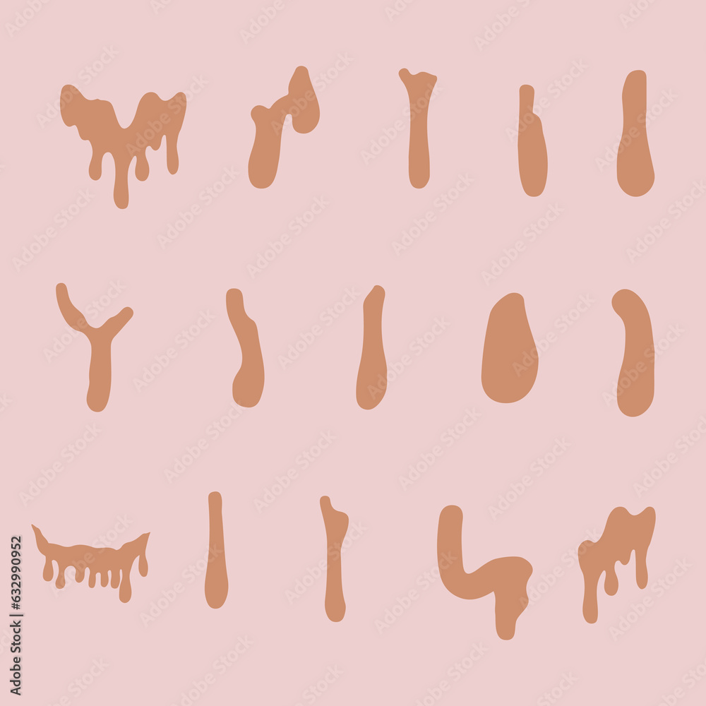 Abstract shape dripping oozing chocolate liquid vector and illustration ...