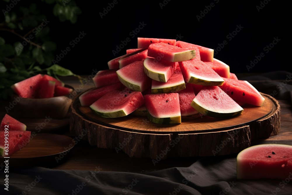 Refreshing watermelon slices. The vibrant colors, succulent texture ...