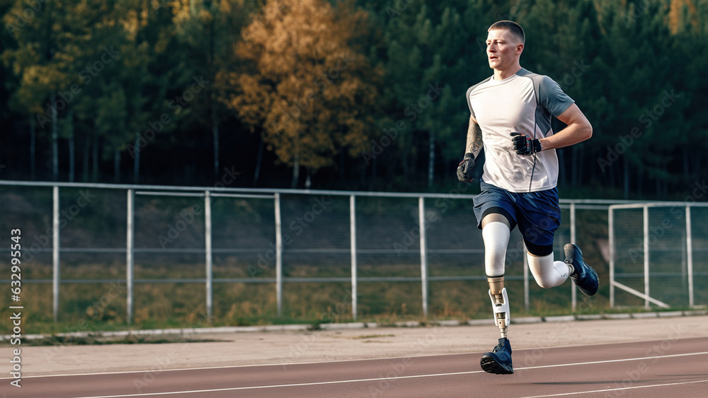 Amputee athlete with prosthetic leg running, Artificial Limbs ...
