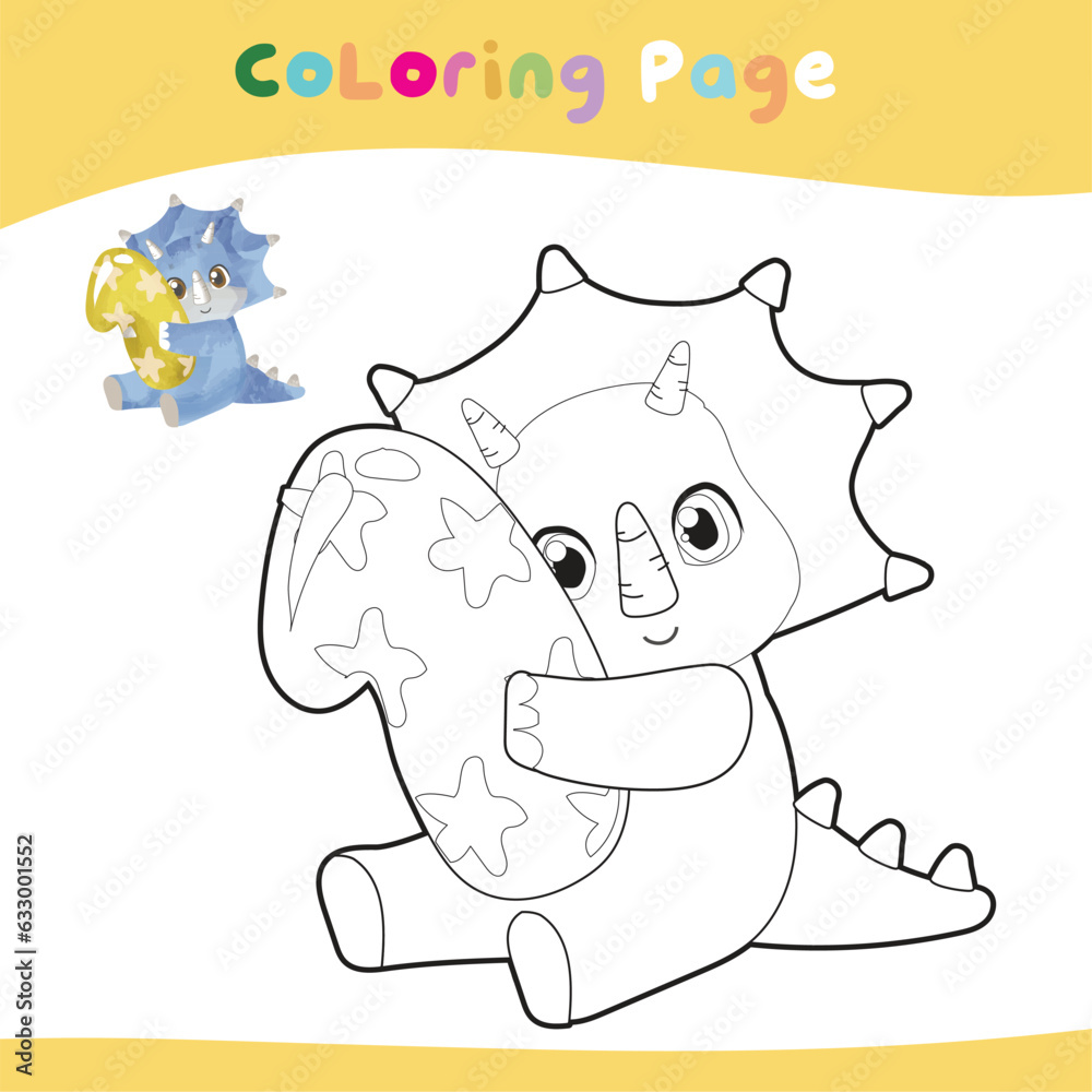 Educational printable coloring worksheet. Coloring dinosaur ...