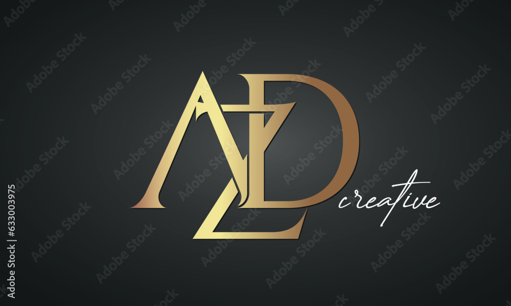letters AZD golden logo icon premium monogram, creative royal logo ...