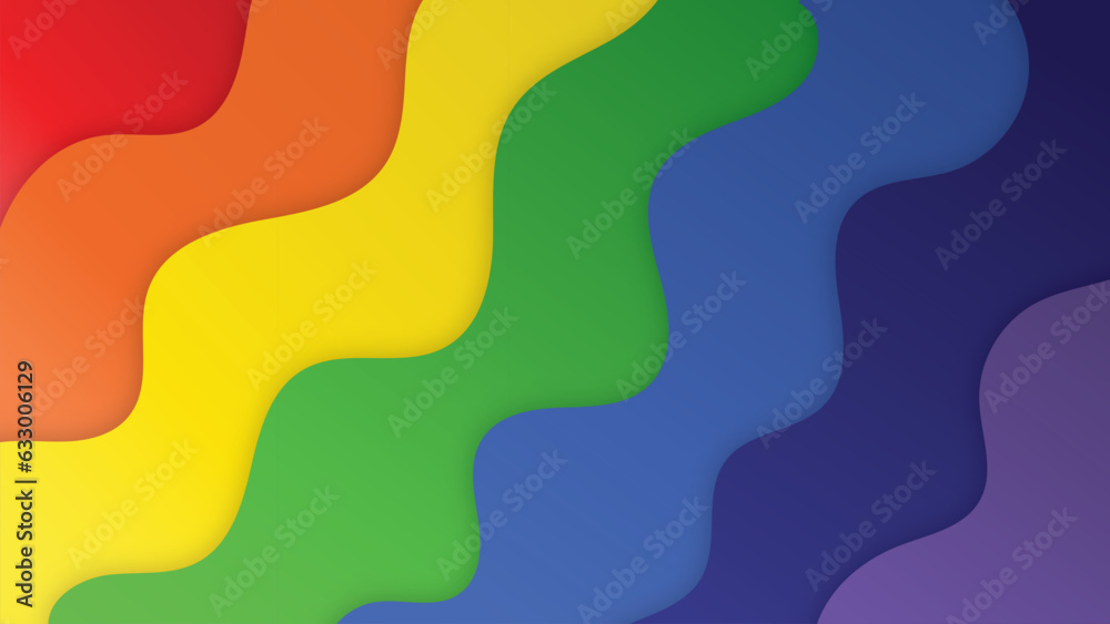 Colorful waves background. Abstract wavy shapes background with rainbow ...