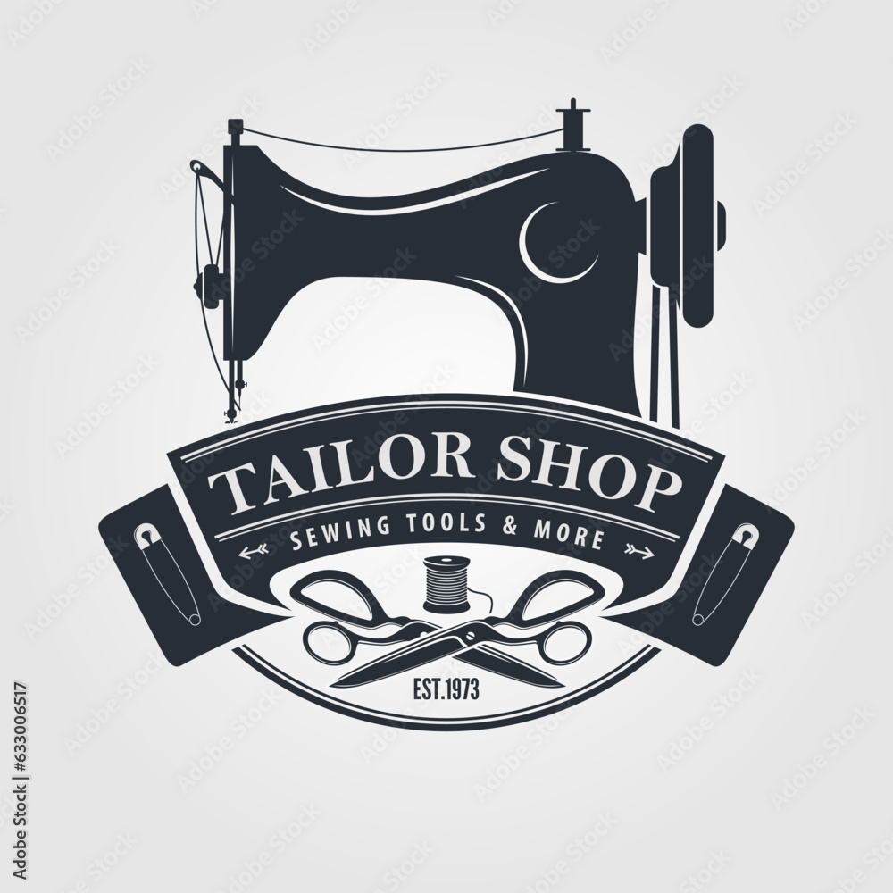 Tailor Shop poster, banner template. Vector illustration Stock Vector ...