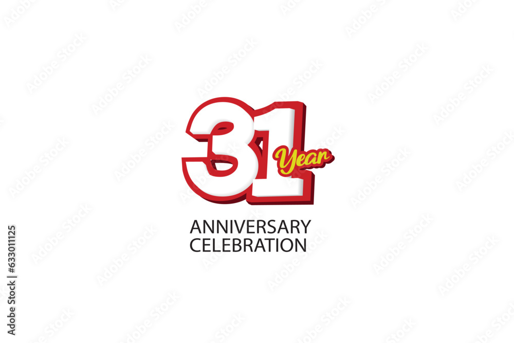 31th, 31 years, 31 year anniversary minimalist logo, jubilee, greeting ...