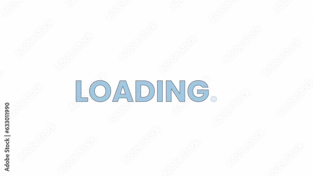 Dirty blue 2D loading text animation. Font uppercase animated cartoon ...