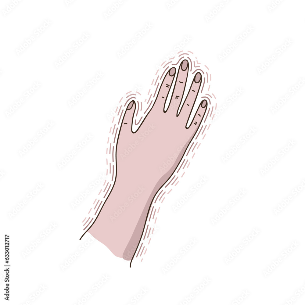 Hand tremor icon, pictogram, symbol. Excessive salivation Shaking hands ...