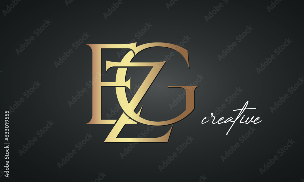 letters EZG golden logo icon premium monogram, creative royal logo ...