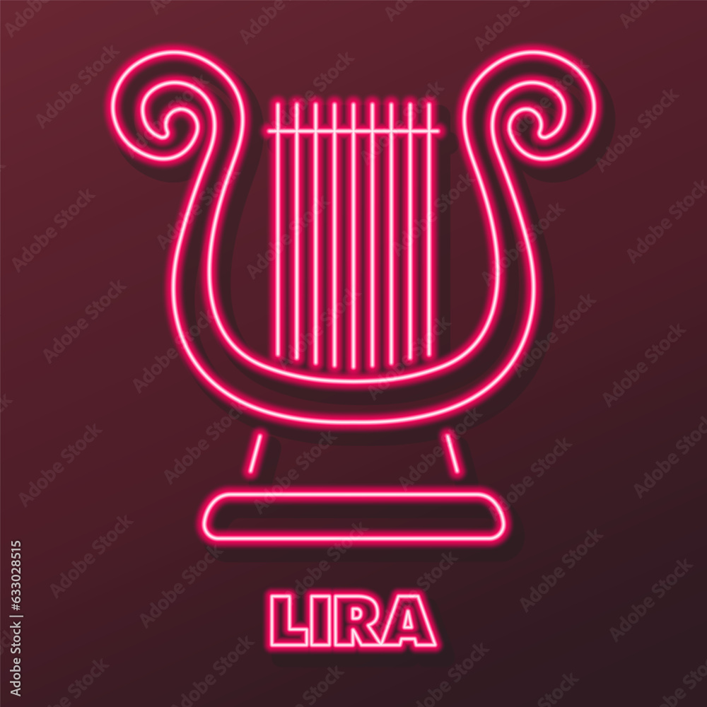 lyre neon sign, modern glowing banner design, colorful modern design ...