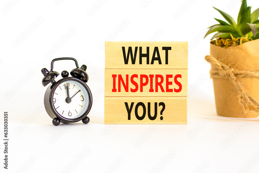 What inspires you symbol. Concept words What inspires you on wooden ...