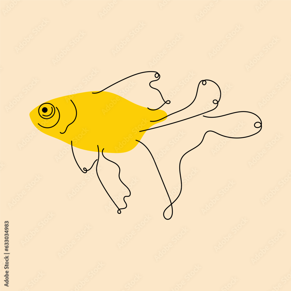 Goldfish. Avatar, badge, poster, logo templates, print. Vector ...