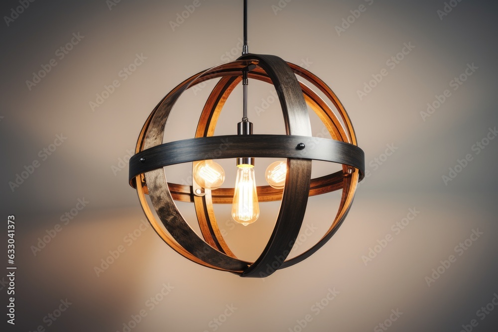 A modern interior lighting fixture, specifically a pendant light ...