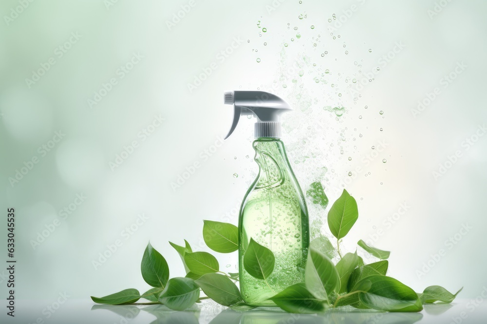 An eco friendly cleaning concept showcasing a spray bottle filled with ...