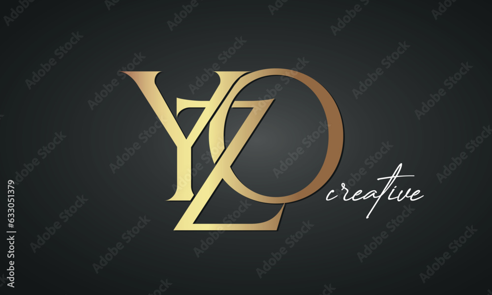 letters YZO golden logo icon premium monogram, creative royal logo ...