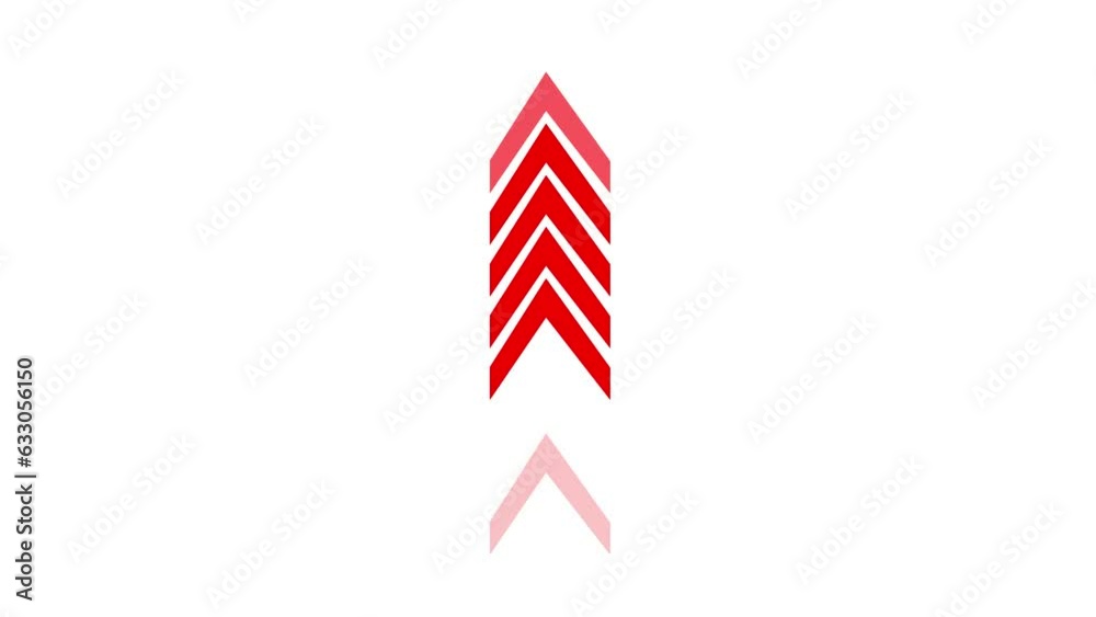 Colorful arrow animation icon on white color background. red color ...