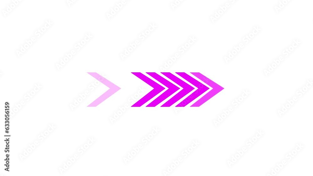 Colorful arrow animation icon on white color background. pink color ...